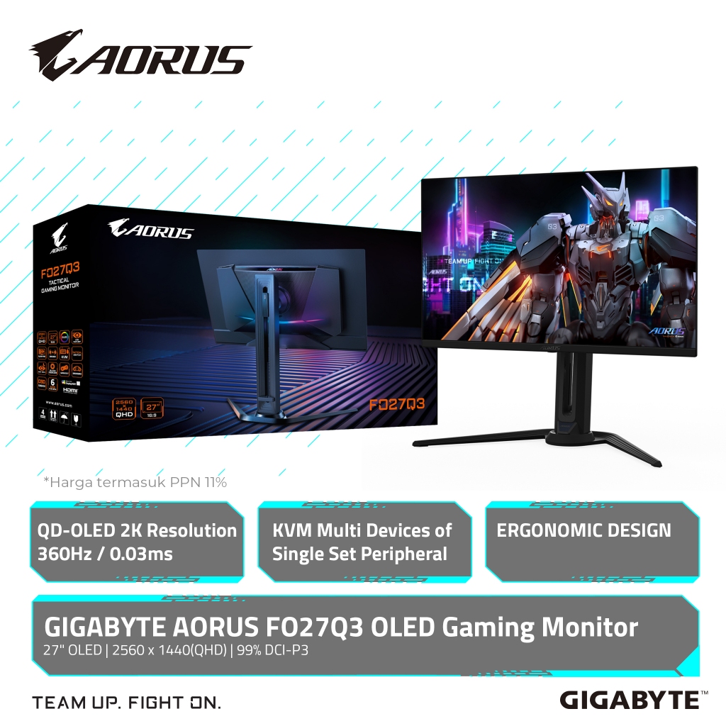 Jual Gigabyte AORUS FO27Q3 OLED Gaming Monitor | Shopee Indonesia