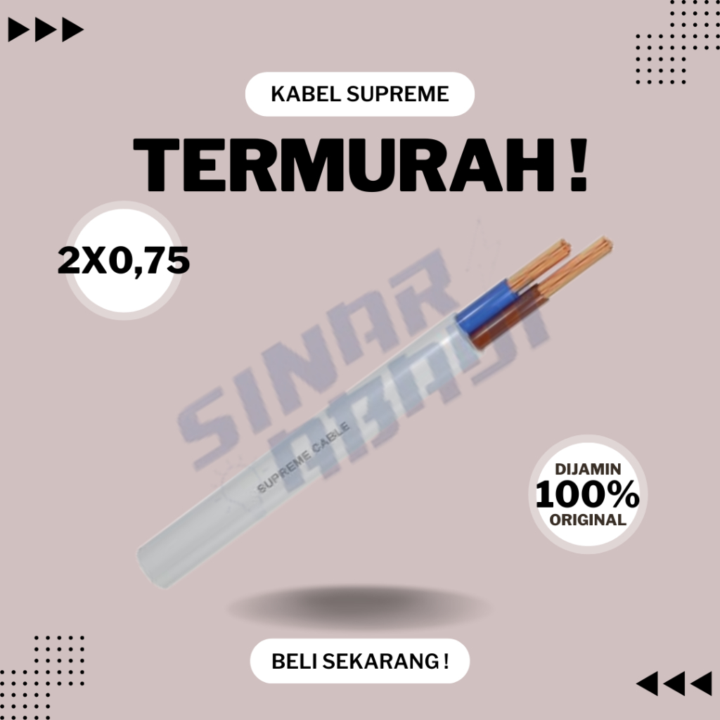 Jual Kabel NYMHY 2 x 0.75 Supreme Meteran (Serabut / Rambut) | Shopee Indonesia