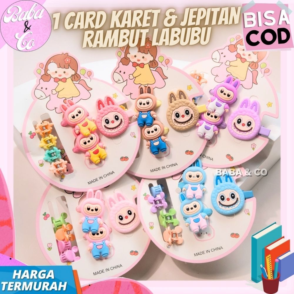 Jual JEPITAN LABUBU 3 IN 1 KARET RAMBUT LABUBU + JEPITAN LABUBU LUCU ...