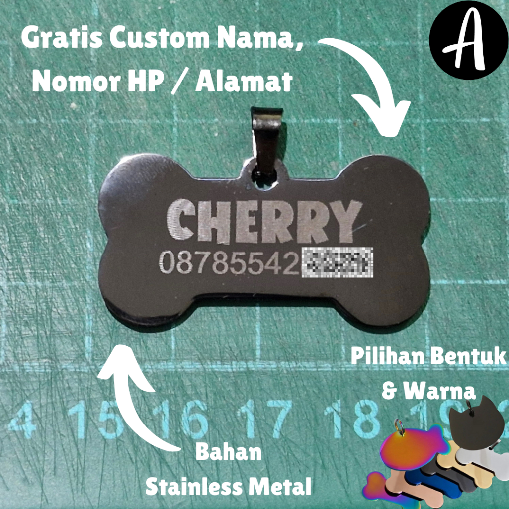 Jual Pet Name Tag - Tag Nama Anjing & Kucing Free Ukir Grafir Custom ...