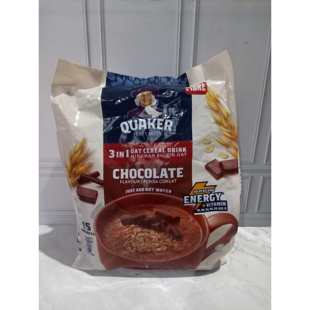Jual QUAKER 3 IN 1 OAT CERAL CHOCOLATE DRINK | Shopee Indonesia