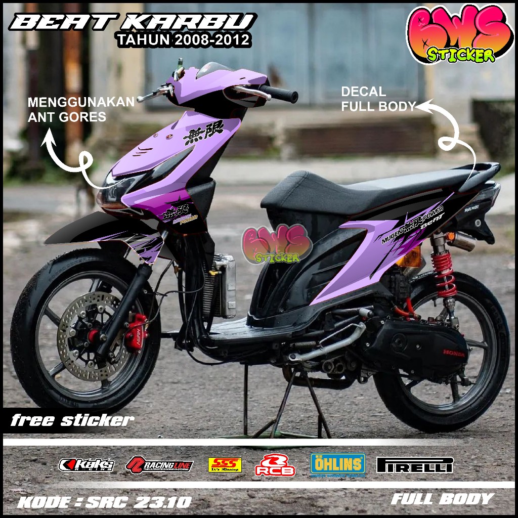 Jual Sticker Full Body Honda Beat Karbu 2008 2009 2010 2011 2012 Decal ...