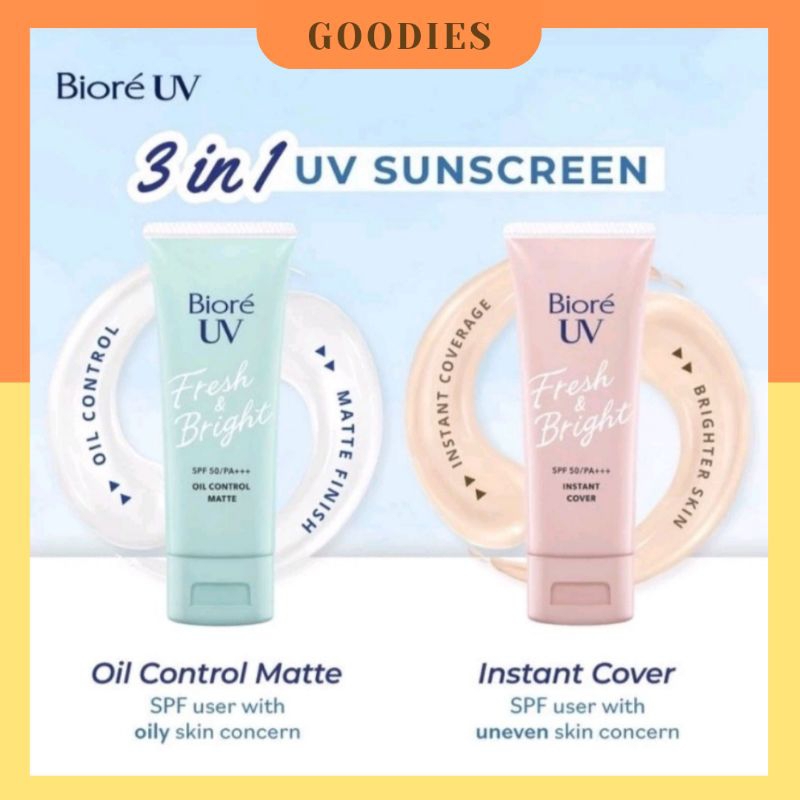 Jual Biore UV Fresh And Bright Sunscreen SPF 50 PA+++ 30g | Shopee Indonesia