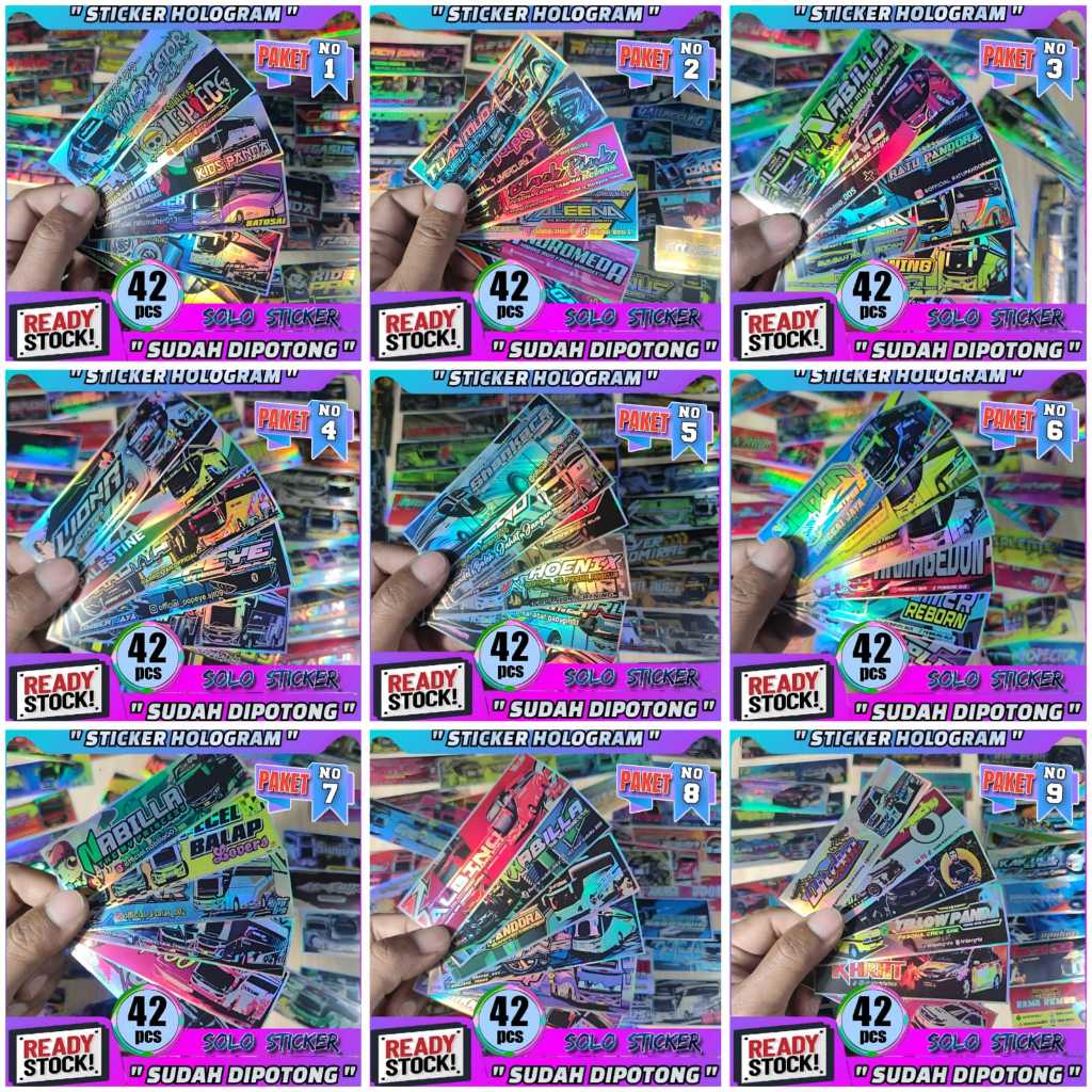 Jual Stiker Bus Hologram Panjang Sticker Bis Isi 42pc SUDAH DIPOTONG ...