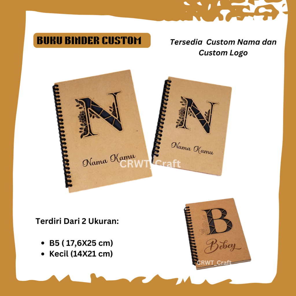 Jual BINDER BOOK WOOD COVER BUKU CATATAN/DAIRY/AGENDA KULIAH dan KERJA ...
