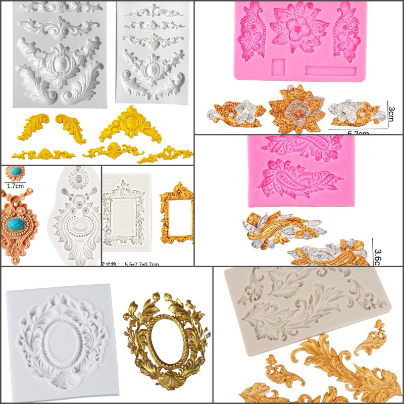 Jual Cetakan Silikon Ukiran Ornamen Mahkota Ukir Relief Bulu Silicone ...