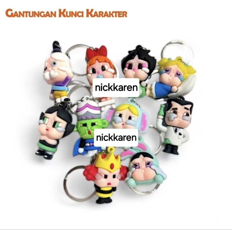 Jual Gantungan kunci Souvenir Cry Baby Head Keychain Power Puff PPG ...