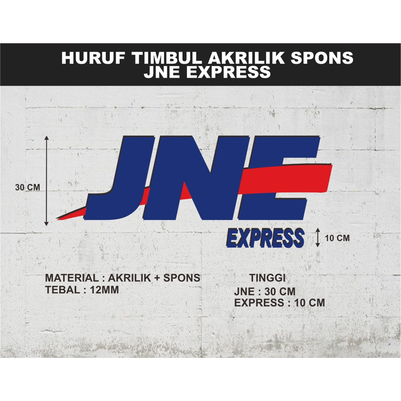 Jual Logo Timbul Akrilik JNE EXPRESS/Logo Timbul Dinding Akrilik JNE ...