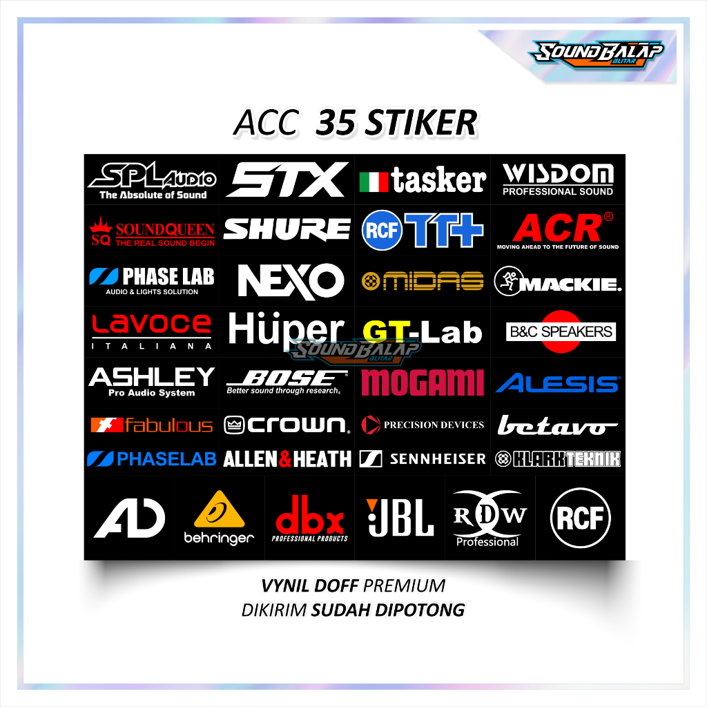 Jual STIKER SOUND SYSTEM ISI 34 / 24 STIKER VYNIL PREMIUM ANTI AIR ...