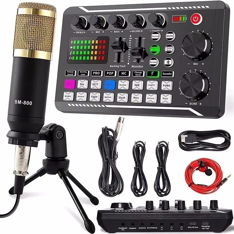 Jual DJ Equipment Microphone Sound Card Console Studio Sound Card Kit ...