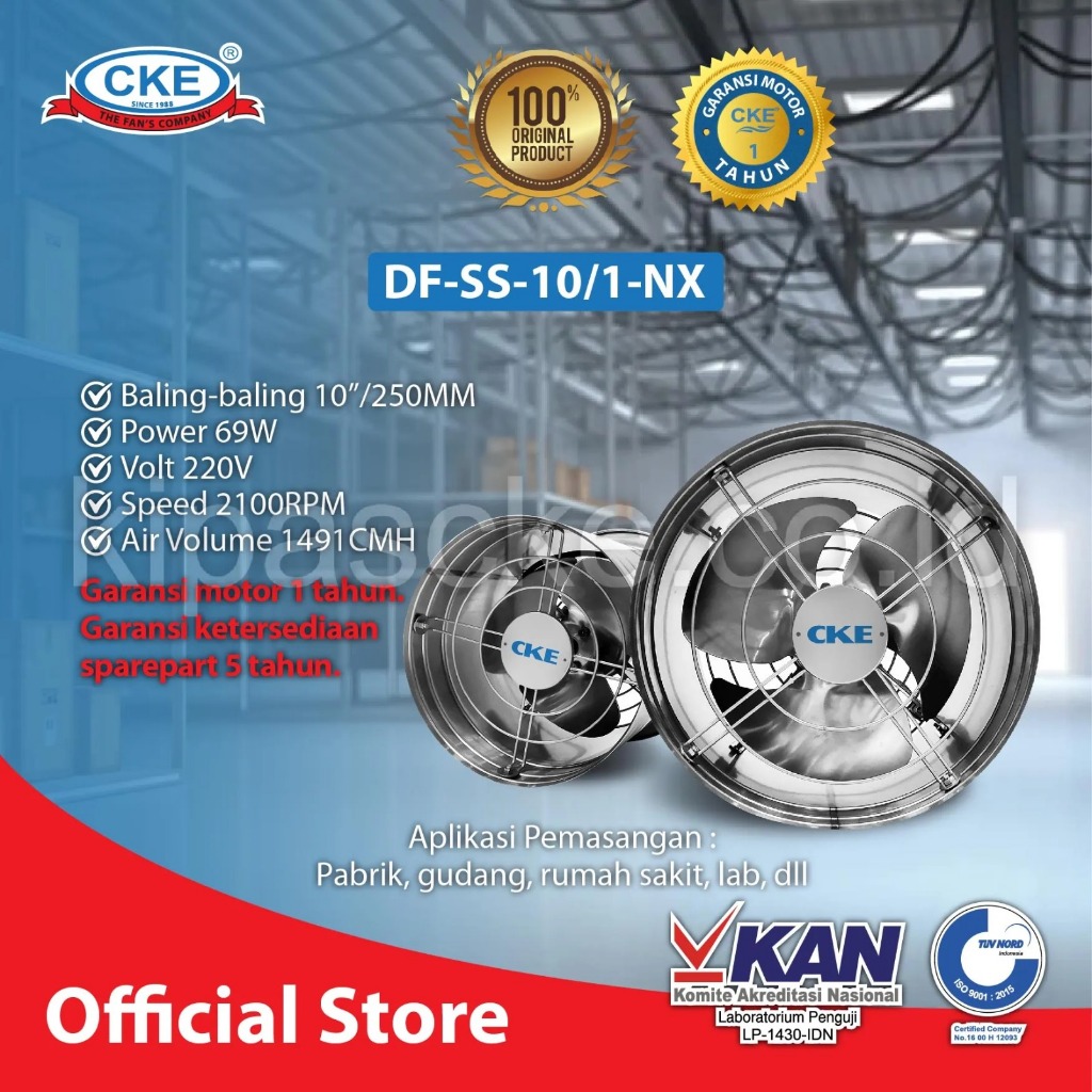 Jual CKE Drum Fan Stainless DF-SS-10/1-NX 10 Inch Drum Fan Blower ...