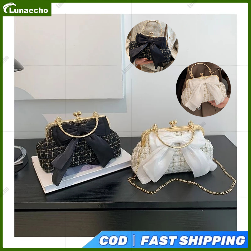 Jual TAS Korea Selempang Tas Pesta Pita Rajut Korea Clutch Pita ...