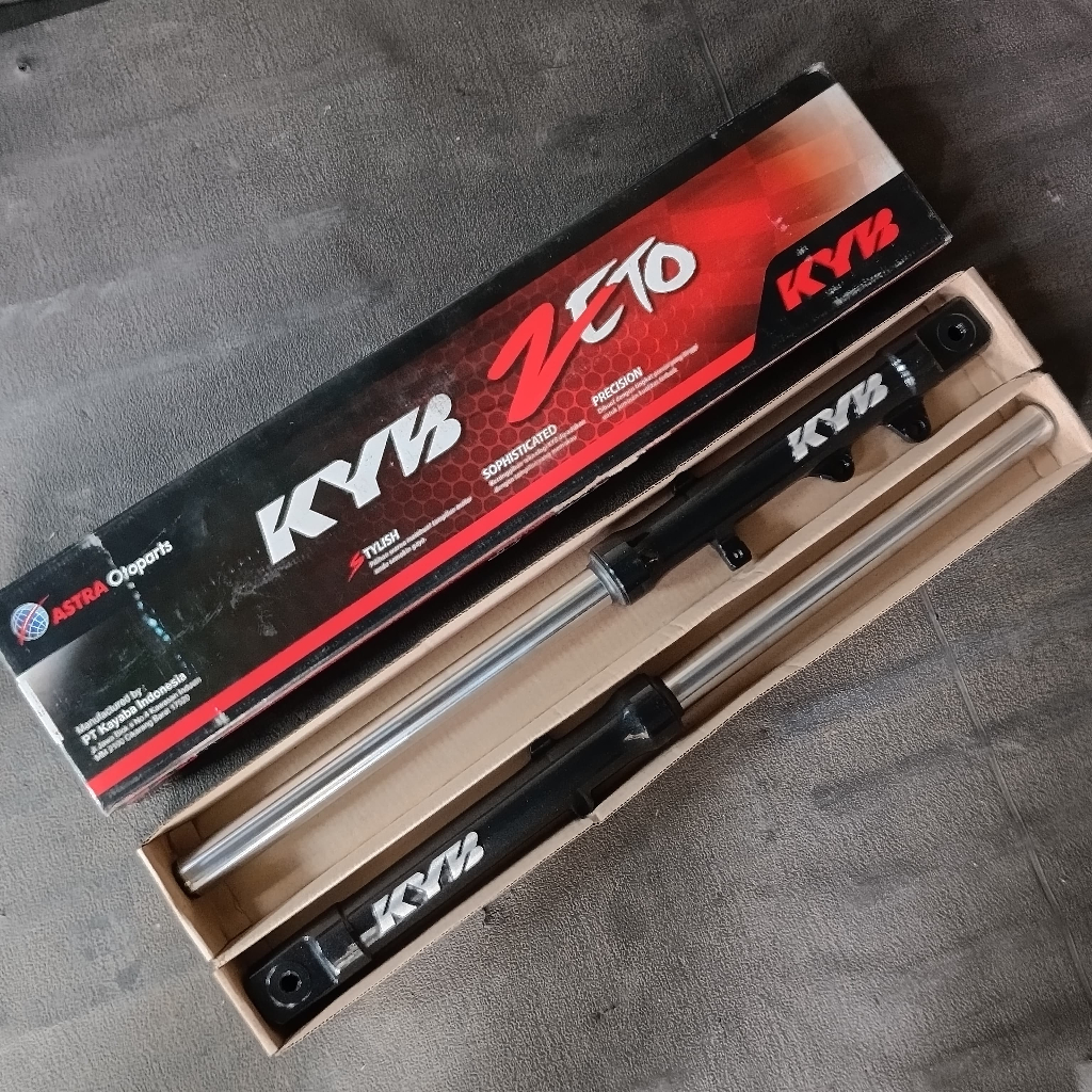 Jual SHOCKBREAKER SHOCK DEPAN KAYABA ZETO KYB FRONT FORK YAMAHA VIXION HITAM BLACK DIAMETER AS ...