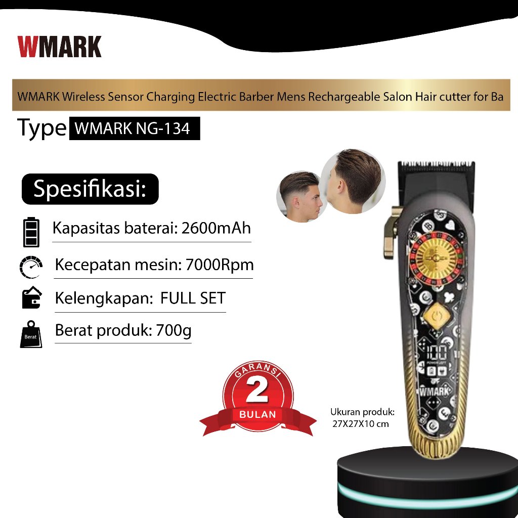 Jual WMARK NG-134 Alat Cukur Wireless Sensor Charging Electric Barber ...
