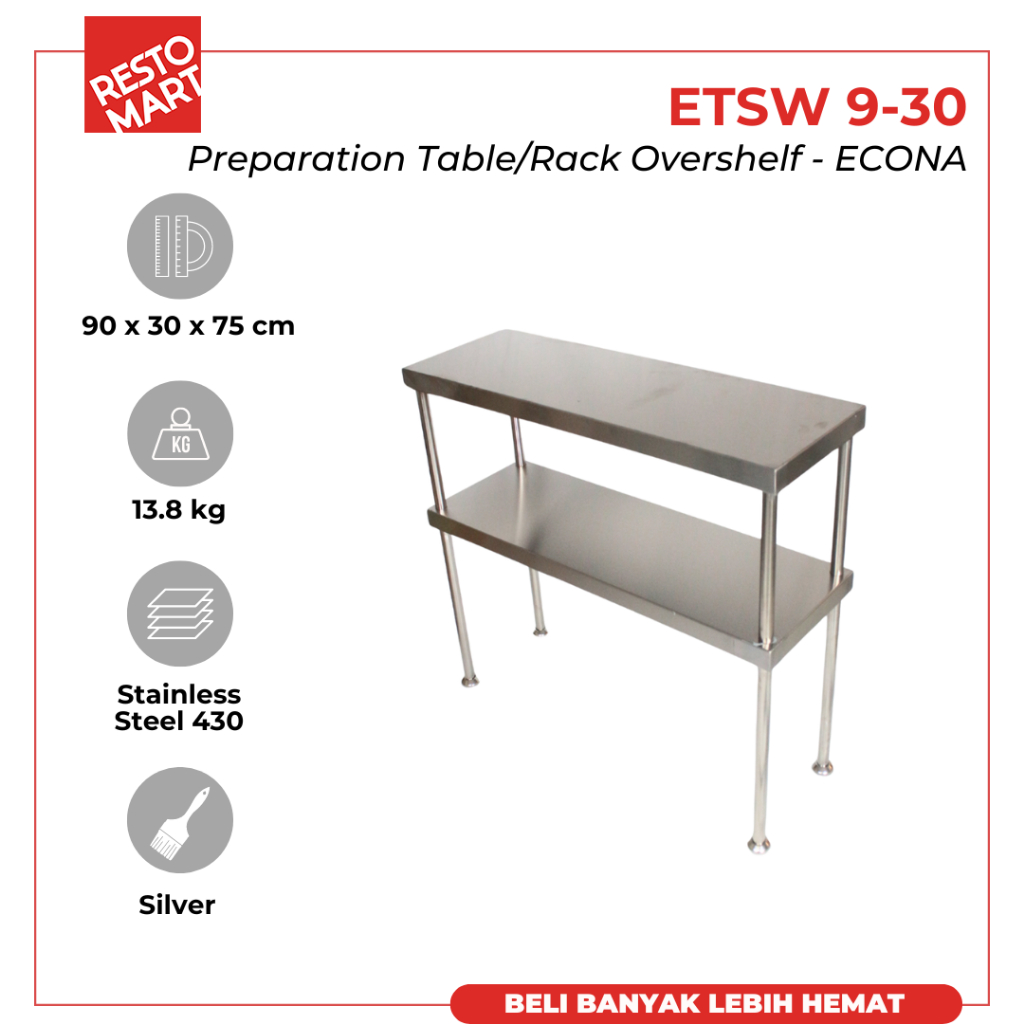 Jual Meja Preparasi Dapur / Preparation Table / Preparation Rack ECONA ...