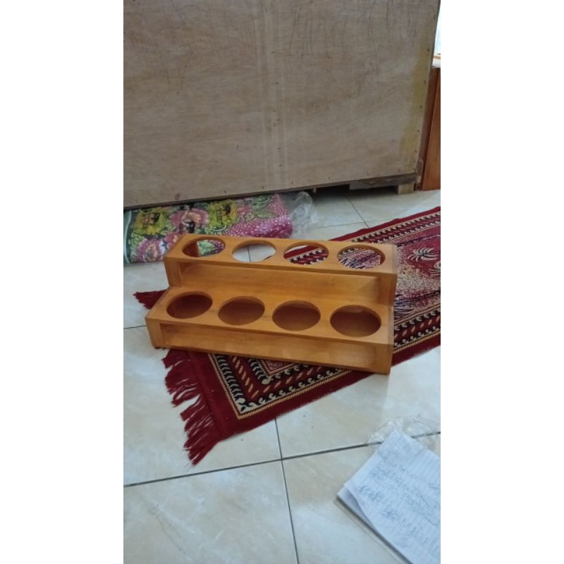Jual rak botol 10 slot diameter lubang 9 cm,taka kayu | Shopee Indonesia