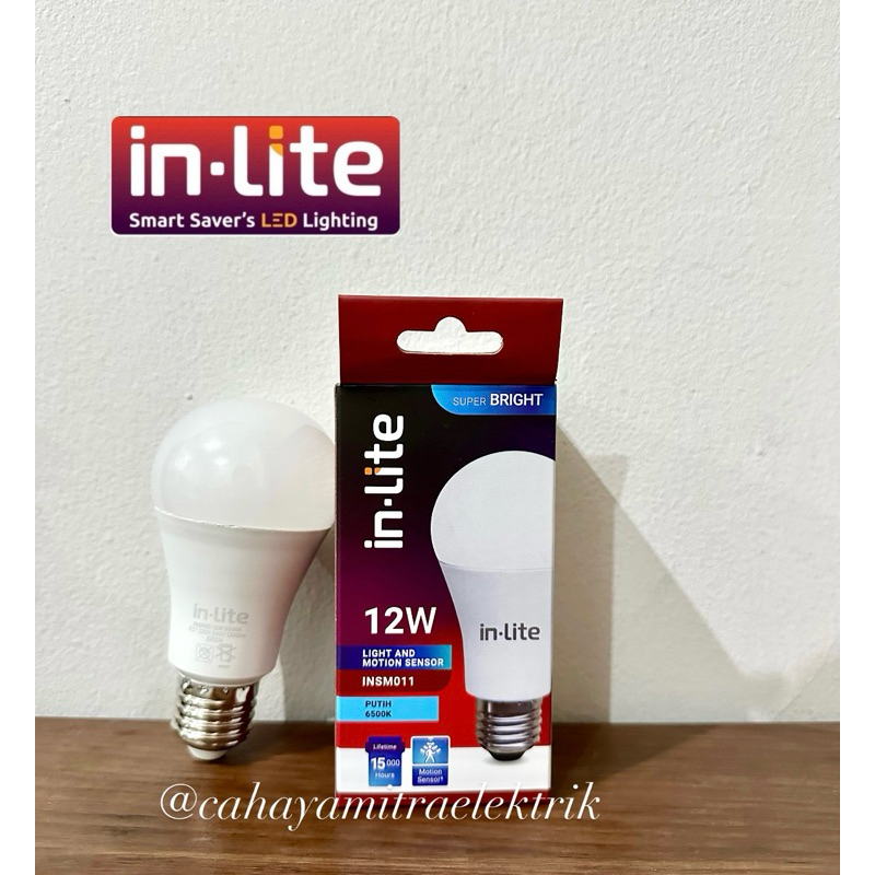 Jual LAMPU BOHLAM SENSOR GERAK LED INLITE 12W-INSM011 | Shopee Indonesia