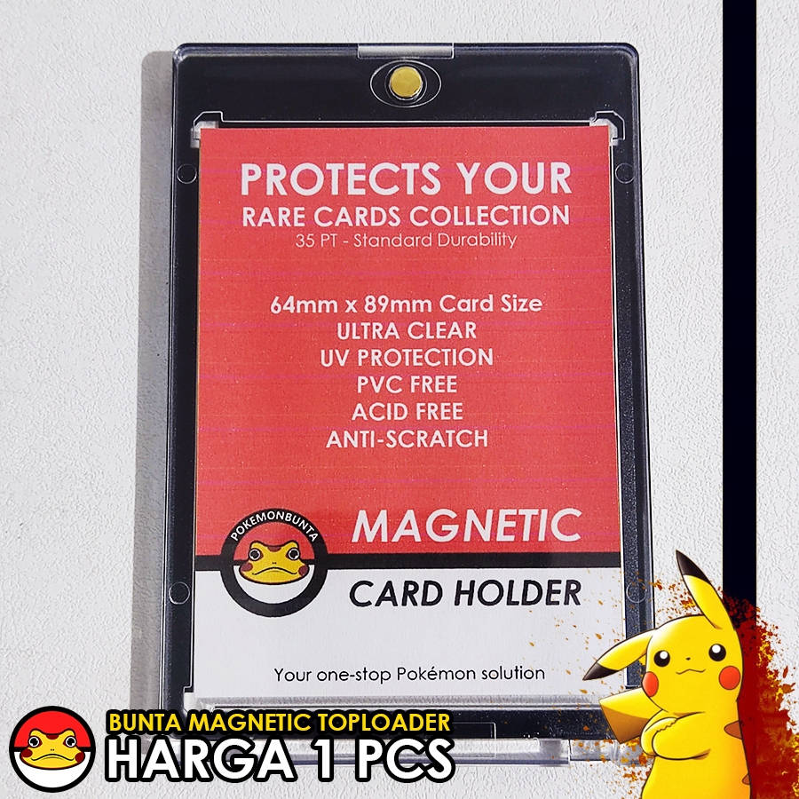 Jual Pokemon Bunta Magnetic Black Top Loader Pelindung Kartu Card Protector (1 PCS) Toploader ...