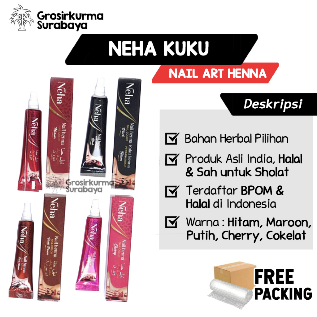 Jual NEHA KUKU Nail Art BPOM Dari Bahan Herbal Halal & Sah Untuk Sholat ...