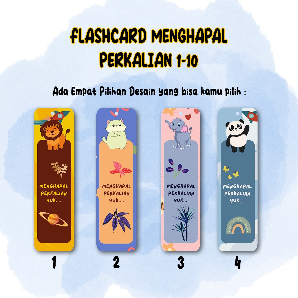 Jual Flash Card Perkalian | Kartu Tabel Matematika Perkalian 1 sampai ...