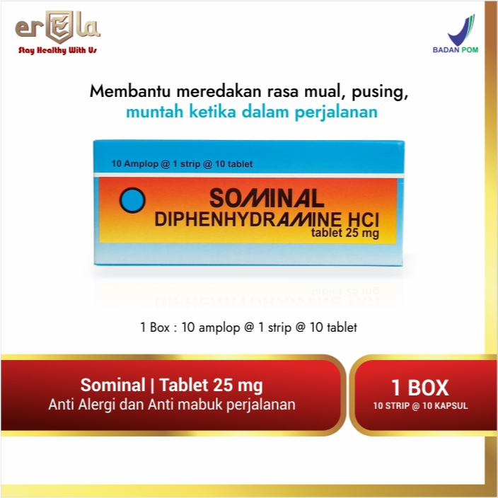 Jual SOMINAL box / Obat Alergi dan Mabuk Perjalanan / 1 Box 10 Strip ...