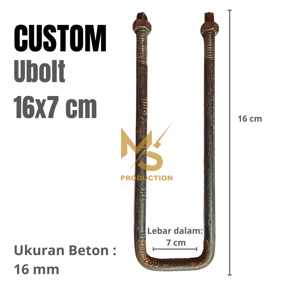 Jual Custom U Bolt / Begol Ukuran 16x7 cm - Pengunci Sasis Bak Truk ...