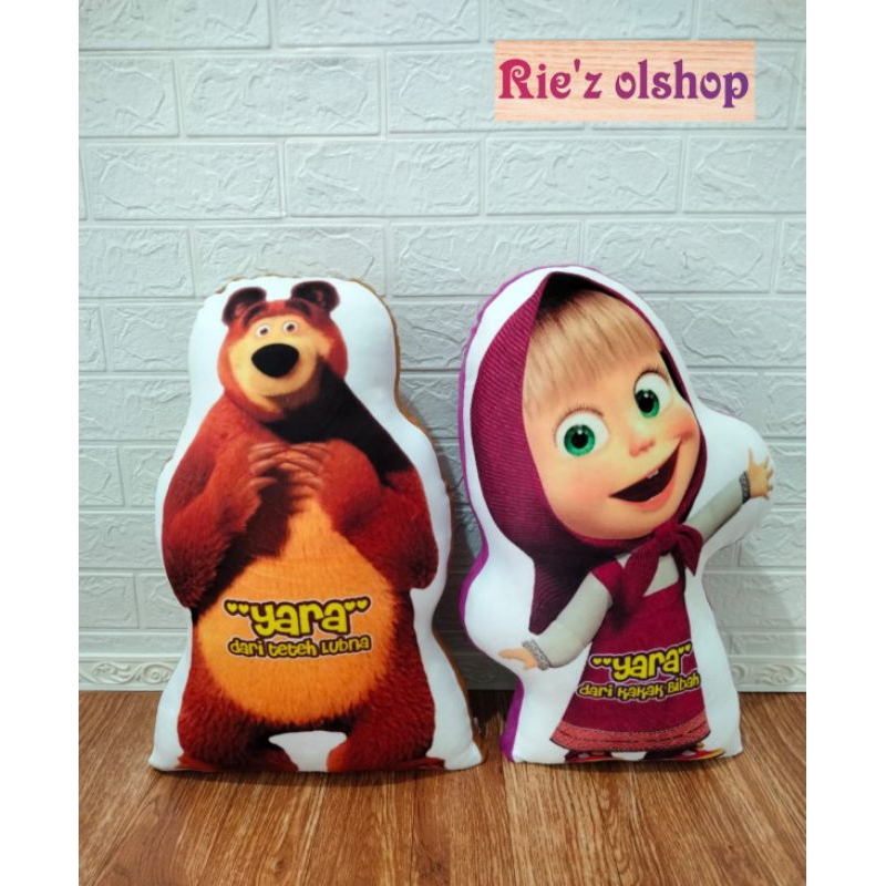 Jual BONEKA PRINTING KARAKTER MASHA AND THE BEAR CUSTOM NAMA / BONEKA ...