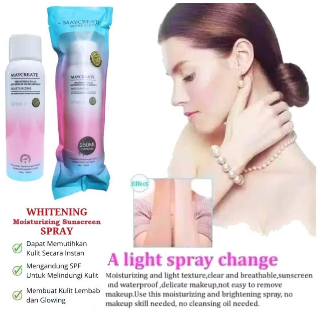 Jual MAYCREATE WHITENING SPRAY SPRAY WHITENING LIFUSHA MAYCREATE SPF ...