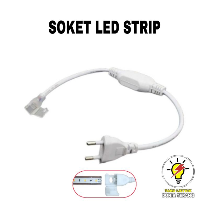 Jual SOKET COLOKAN SOCKET LED STRIP SELANG 5050 2835 220V ADAPTOR LAMPU ...