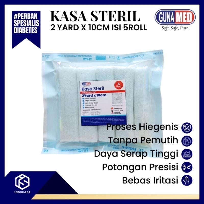 Jual KASA ROLL STERIL 2 YARD x 10 CM (ISI 5) KASA PERBAN/KASA STERIL ...