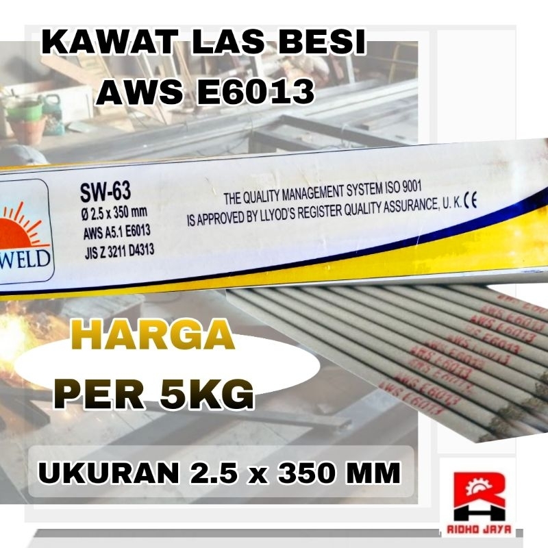 Jual [HARGA 5KG] Kawat Las Besi 2.6 x 350 MM Sunweld AWS E6013 | Shopee Indonesia