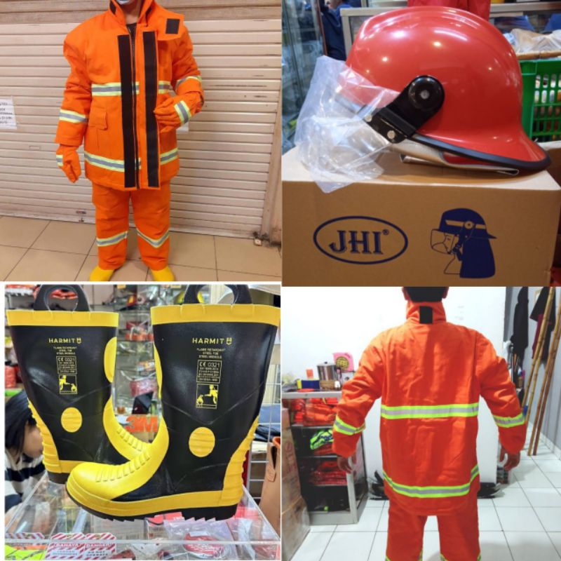 Jual Baju Pemadam Kebakaran BILLFIRE Full Set Anti Api - Orange ...