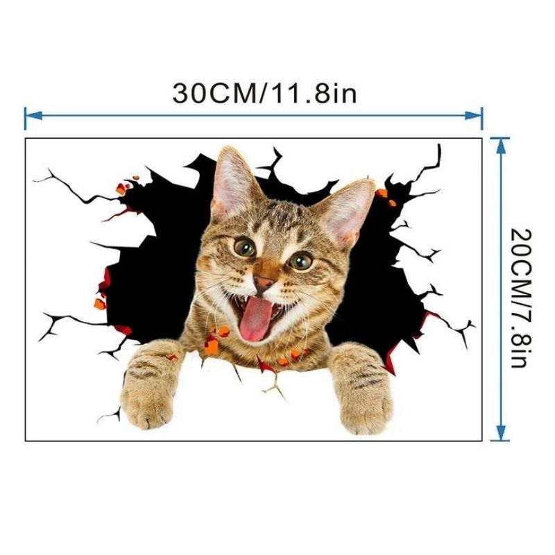 Jual stiker gambar kucing lucu size 20x30 cm print cut | Shopee Indonesia