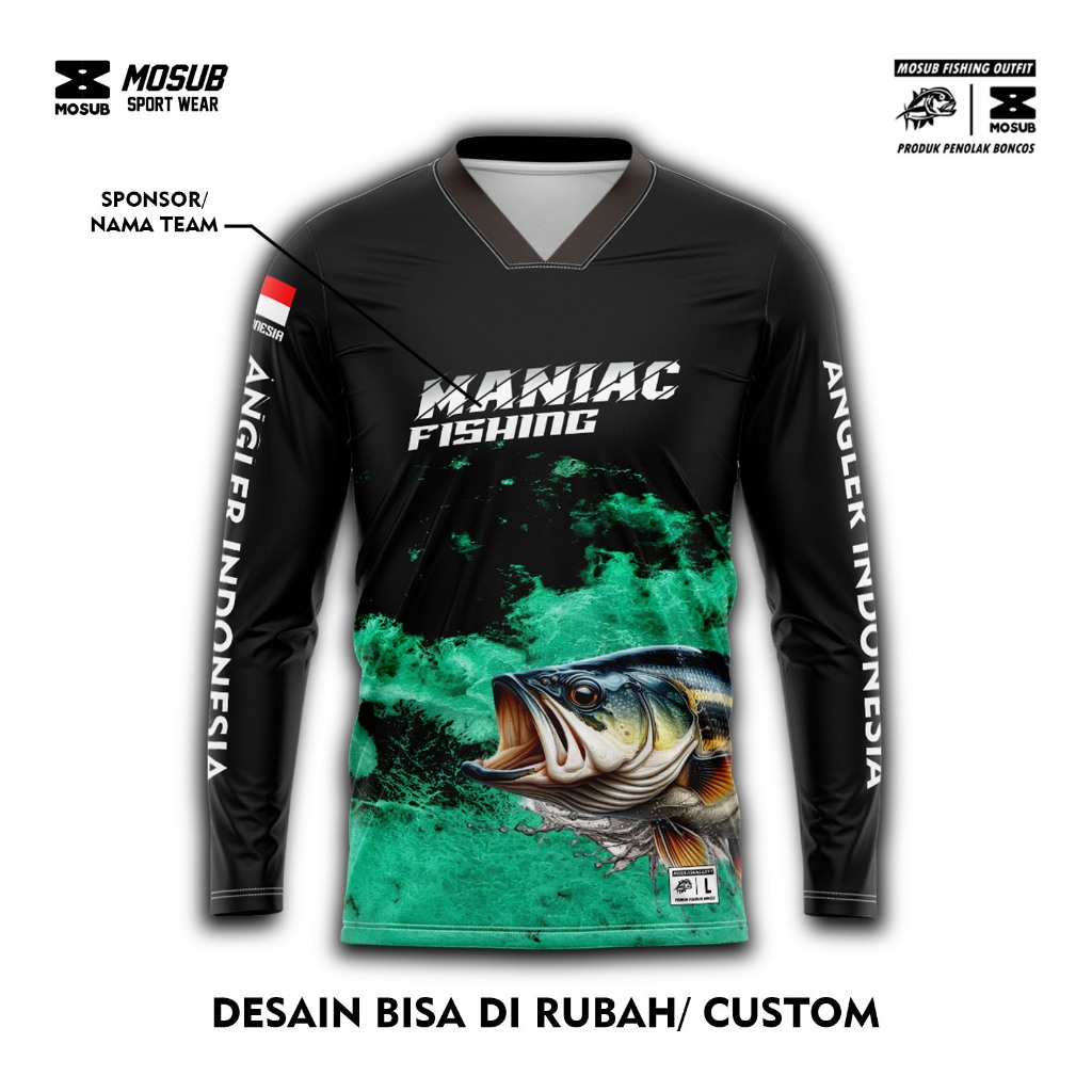 Jual Jersey mancing custom lengan panjang desain sendiri free nama dan ...
