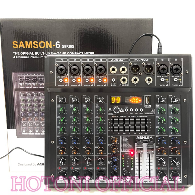 Jual Mixer Ashley Samson 6 Original 6 Channel Bluetooth - Soundcard samson6 Mixing 6 Bagus Murah ...