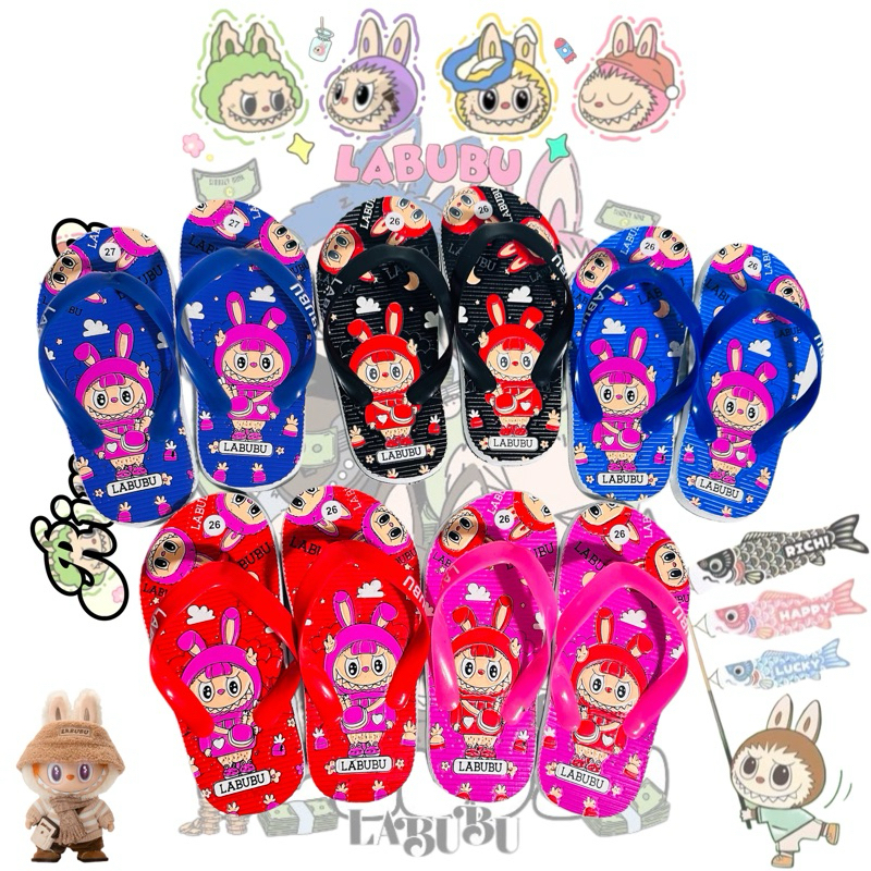 Jual sandal anak jepit LABUBU cloudzy viral size 21-35 | Shopee Indonesia