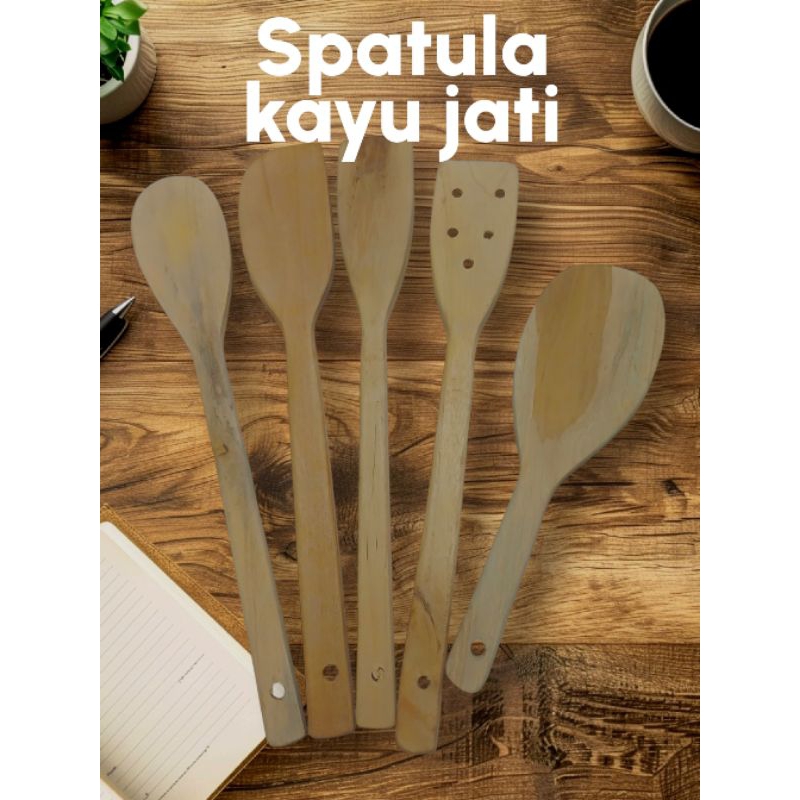 Jual Sutil kayu jati/spatula kayu jati/spatula kayu | Shopee Indonesia