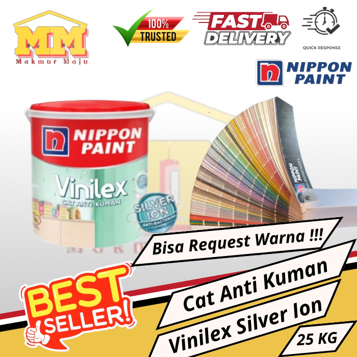 Jual Cat Tembok Vinilex Silver ION 25kg Nippon Paint (BISA CUSTOM WARNA ...
