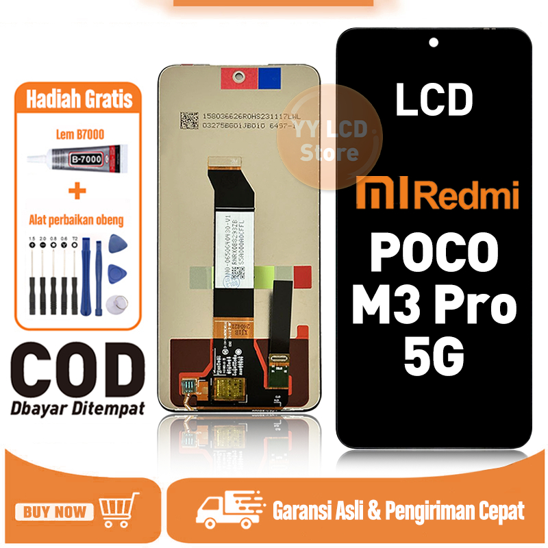 Jual LCD POCO M3 PRO 5G Original COD TOUCHSCREEN Fullset Crown Murah ...