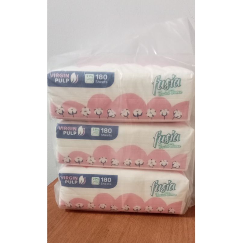 Jual Tissue Fusia 180 sheets 1 Pak isi 3 Pcs | Shopee Indonesia