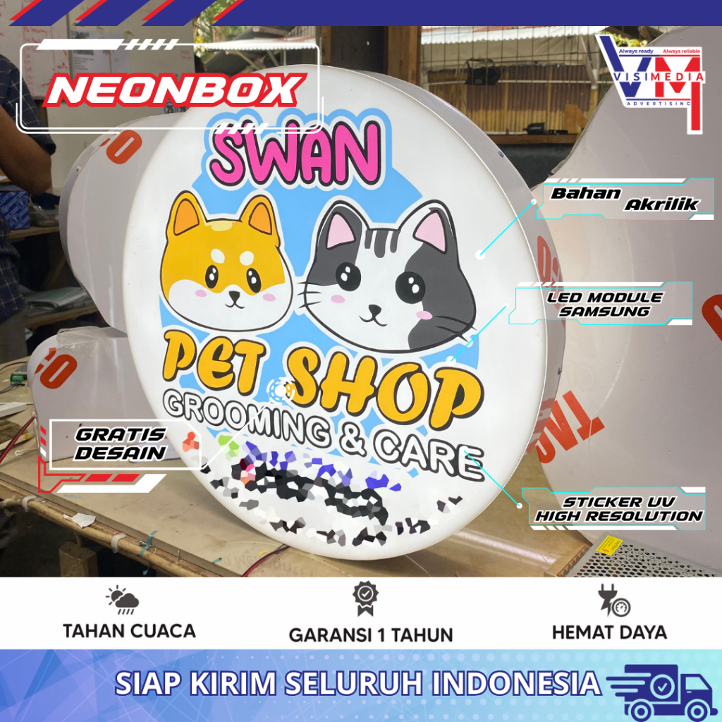 Jual FREE DESAIN Neonbox Akrilik Tebal Neon box Custom Outdoor Neon box ...