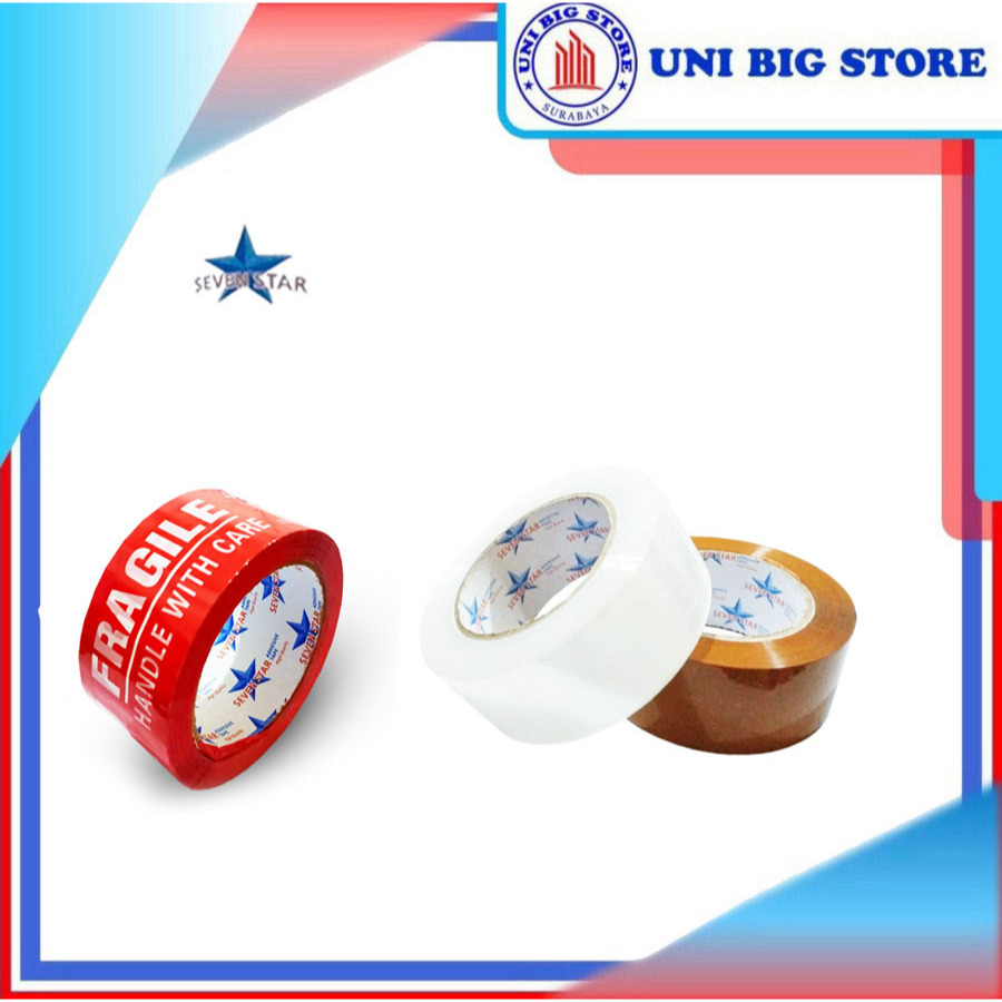Jual Isolasi Lakban Seven Star Tape OPP - Putih Bening Coklat Plakban Besar | Shopee Indonesia