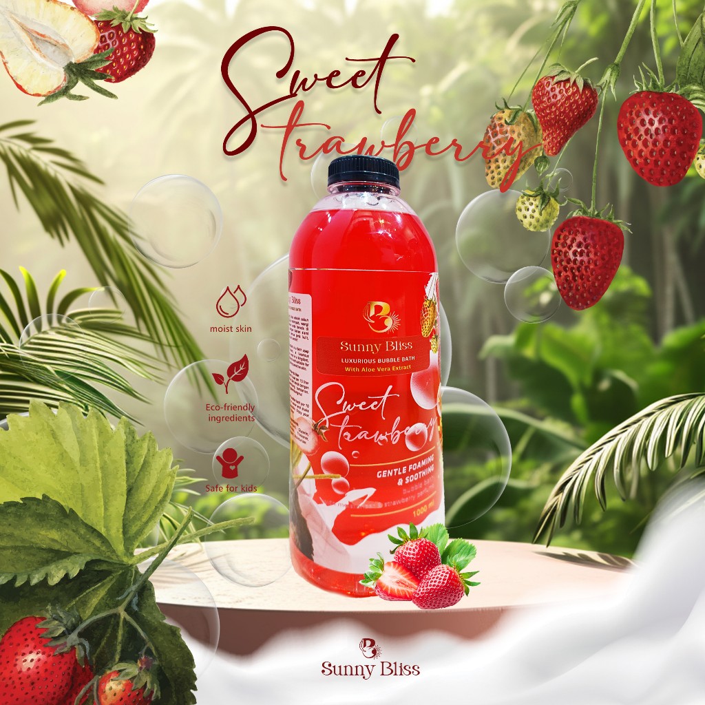 Jual Luxurious Bubble Bath Shower Gel Sweet Strawberry with Aloe Vera ...