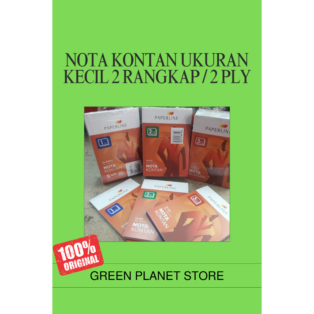Jual Nota Kontan Ukuran Kecil 2 Rangkap / 2 Ply NCR Merk Paperline ...
