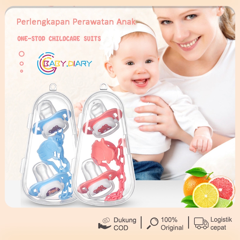 Jual Set 3 in 1 Empeng + Gantungan + Box / 2pcs Empeng Dot Bayi ...