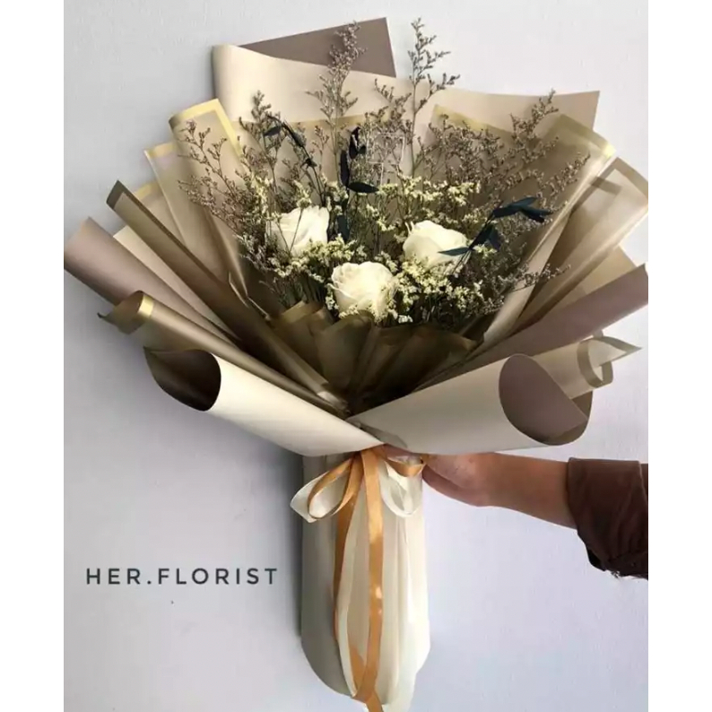 Jual HER.FLORIST Fresh Flower Triple Rose Bouquet / BUKET BUNGA MAWAR ...