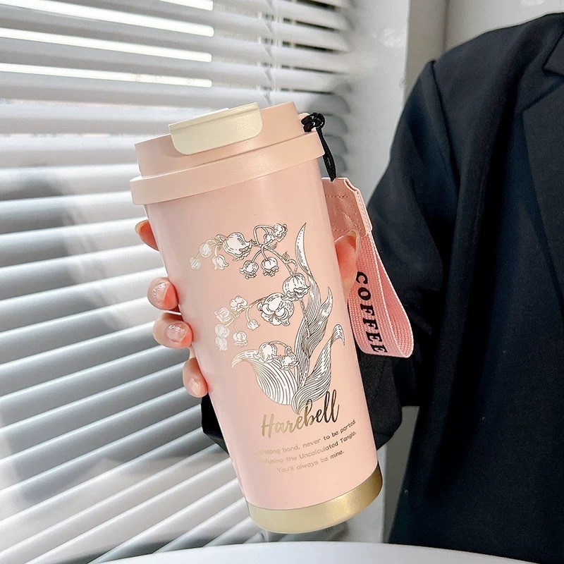 Jual Botol Minum Tumbler Kopi Stainless Steel Double Insulate 500ML Dengan Tutup Klip Mug Gelas ...