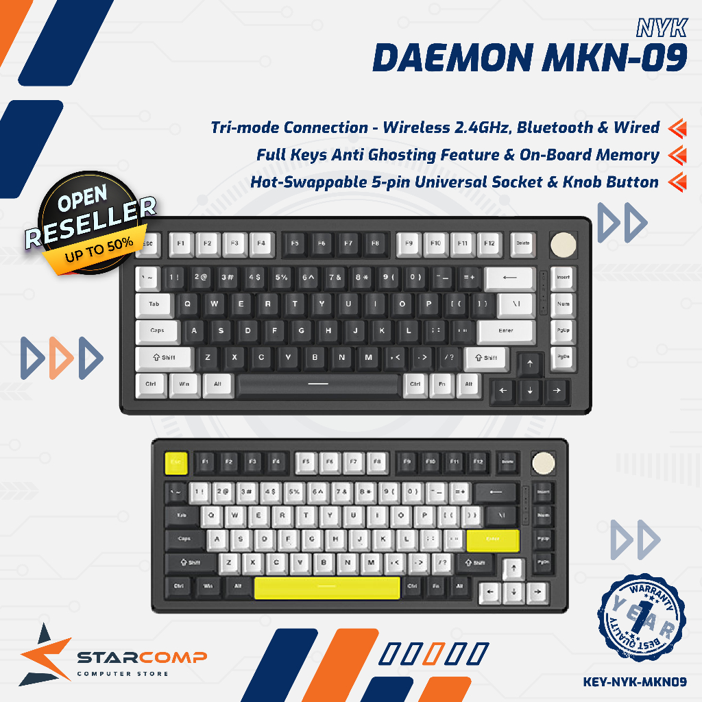 Jual NYK Nemesis Daemon MKN-09 Keyboard 3in1 Connection Hotswappable 5 ...