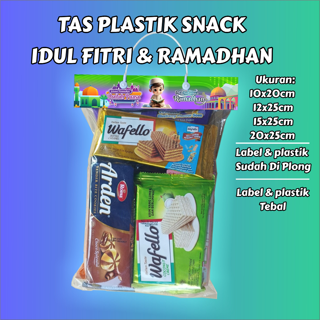 Jual (10 pcs) Lebaran & Ramadhan / Tas Plastik Label Snack Bingkisan ...