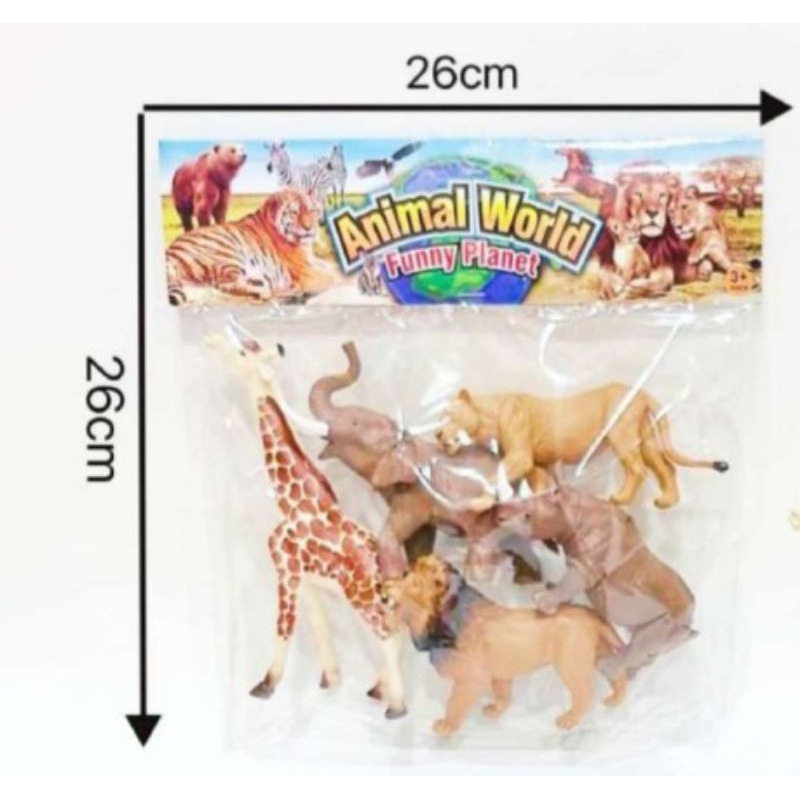Jual Mainan Anak Animal World Miniatur Binatang Hewan Karet | Shopee ...